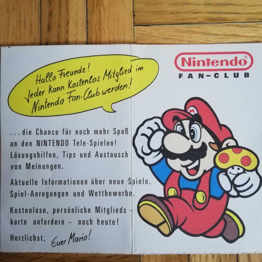 Super Mario Nintendo FAN-CLUB Postkarte in 8020 Eggenberg for €10.00 ...