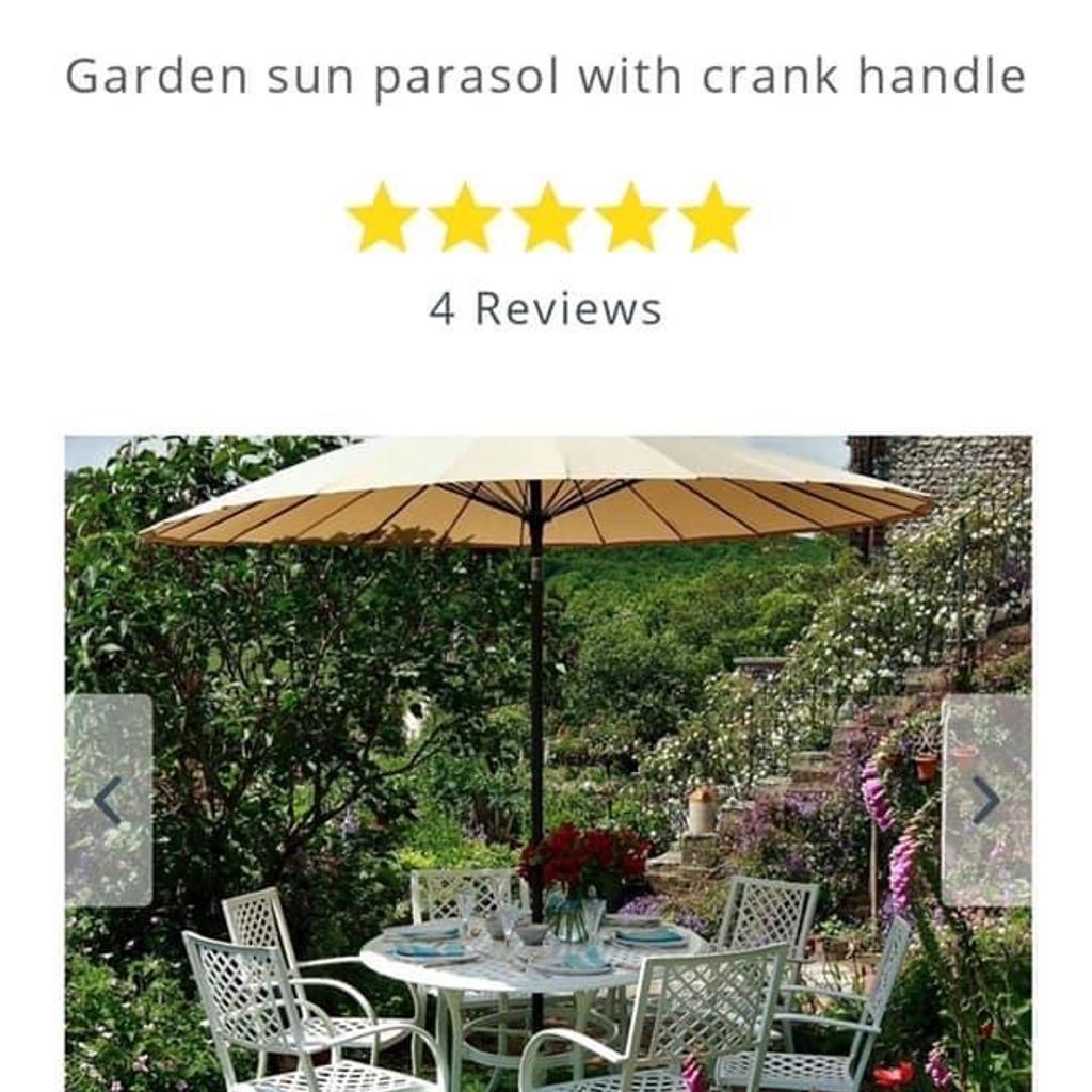 Garden Parasol 2.5m stone with crank handle in B38 Birmingham for £70. ...