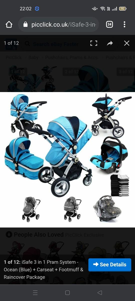 iSafe 3 in 1 pram system in B44 Birmingham for £75.00 for sale | Shpock