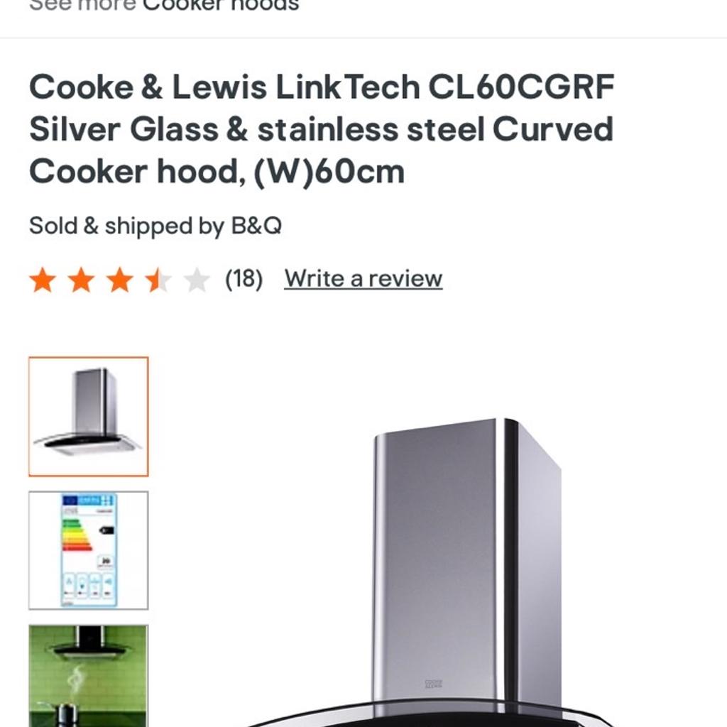 Cooke & Lewis over hob extractor fan NEW in S44 Derbyshire for £80.00 ...