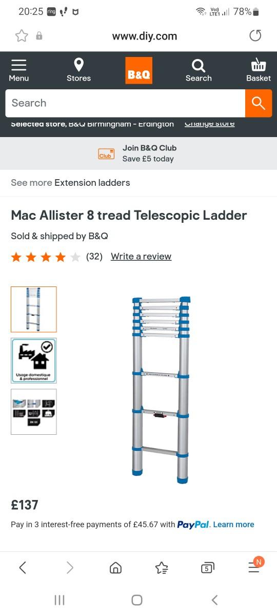Brand new Mac Allister telescopic Ladder in B36 Metropolitan Borough of ...