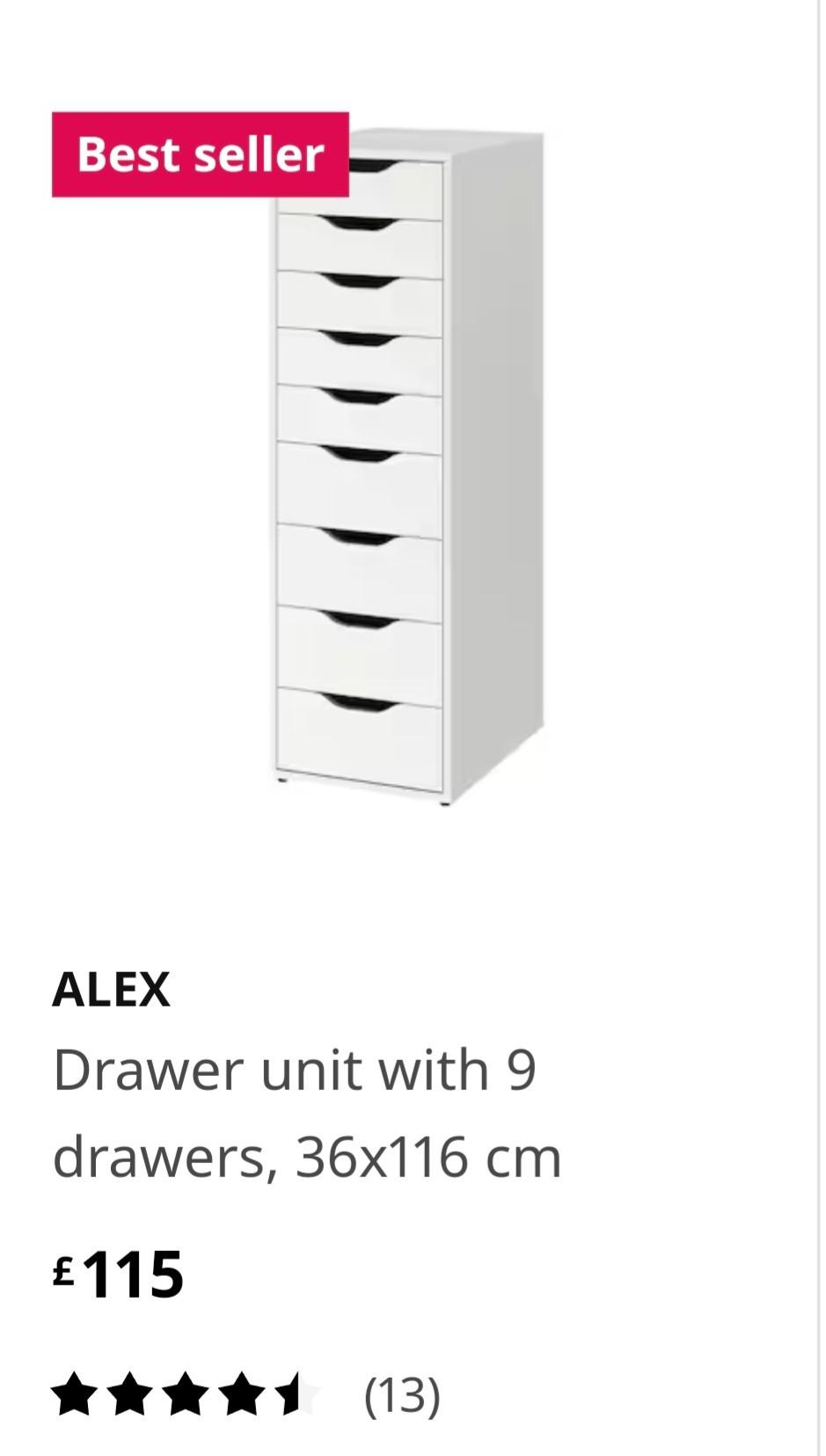 Ikea Alex 9 Drawer Unit in white in Biggleswade für 30,00 £ zum Verkauf ...