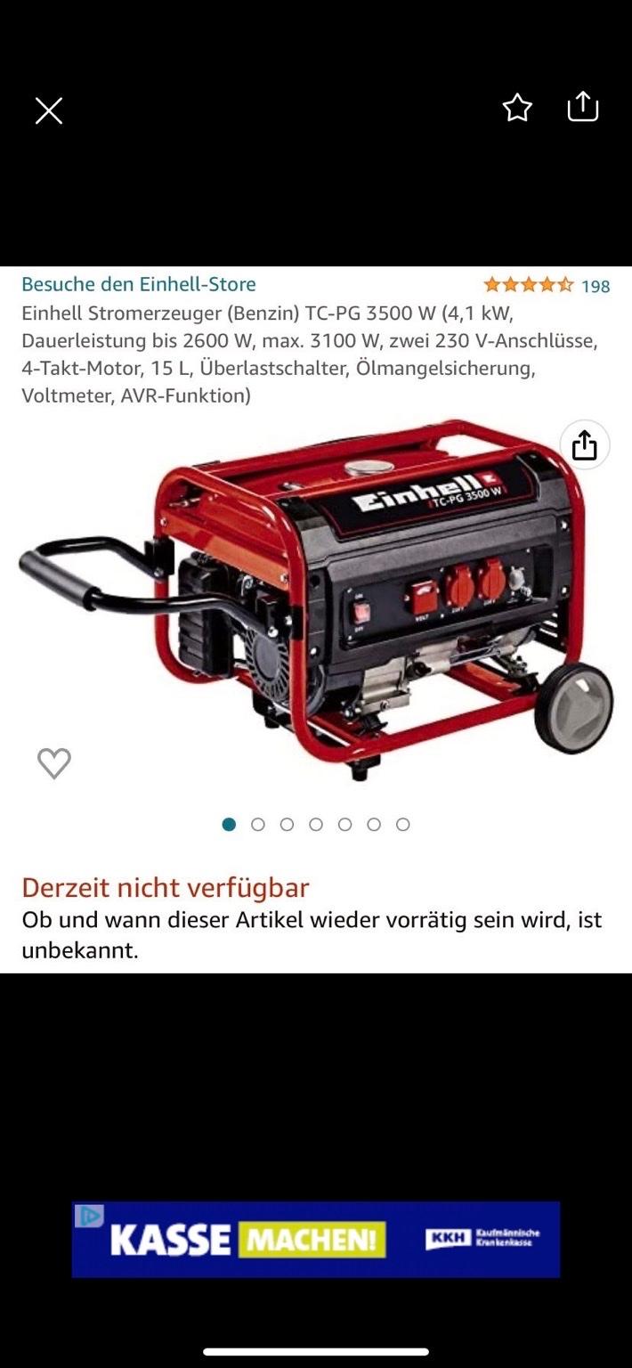 Einhell Stromerzeuger Notstromaggregat in 84529 Tittmoning für 399,00 ...