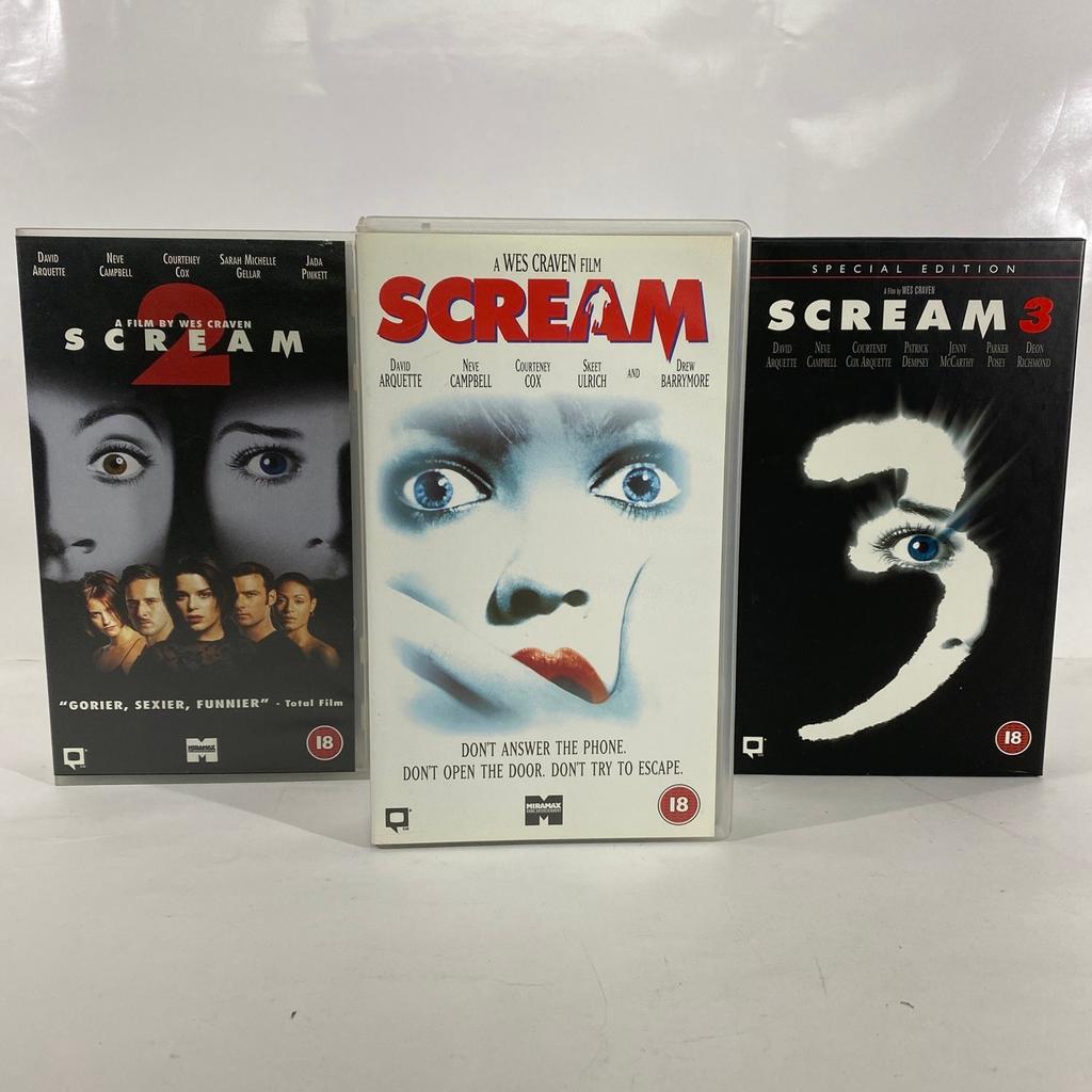 Scream 1 2 3 Trilogy VHS 90s Horror Movies in DA7 Bexley für 40,00 ...