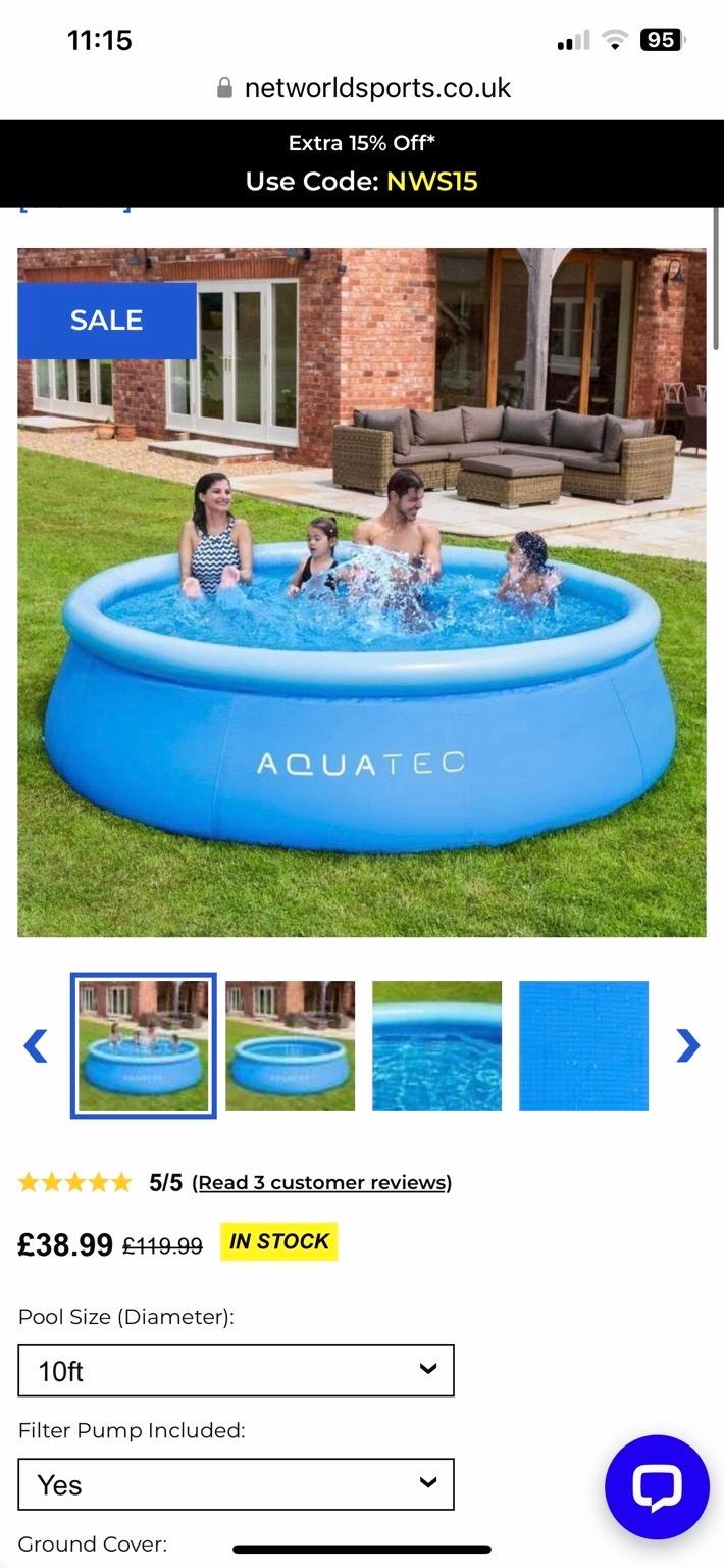 Aquatec inflatable swimming pool 10ft w/pump in UB6 Ealing für 15,00 ...