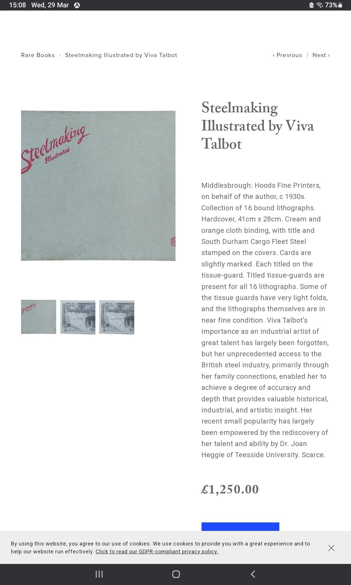 rare book steelmaking illustrated viva talbot in B26 Birmingham für £ ...