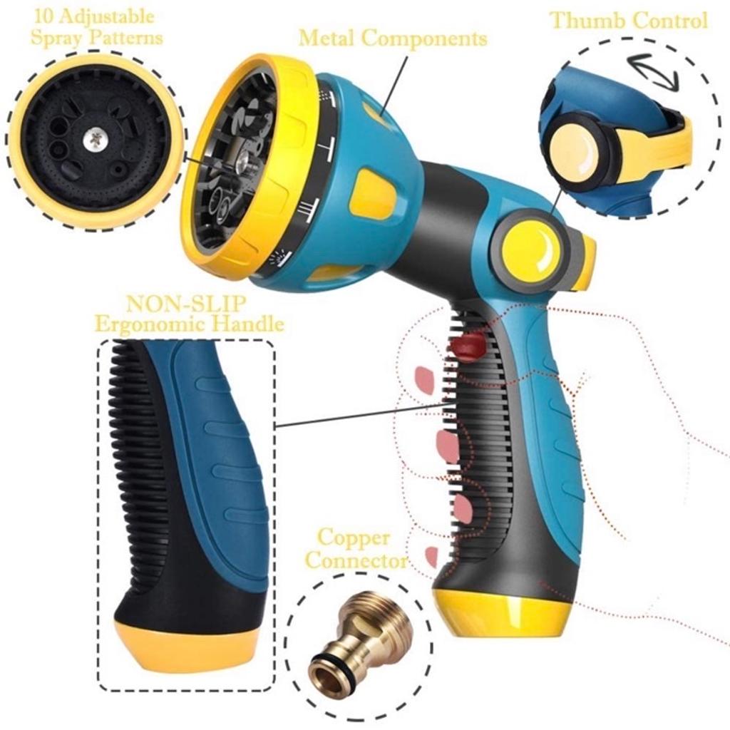 Garden Hose Nozzle-10 Adjustable Patterns in B37 Metropolitan Borough ...