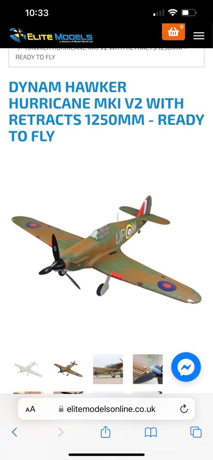 Dynam hawker hurricane RC plane with retracts in NG16 Broxtowe für 300 ...
