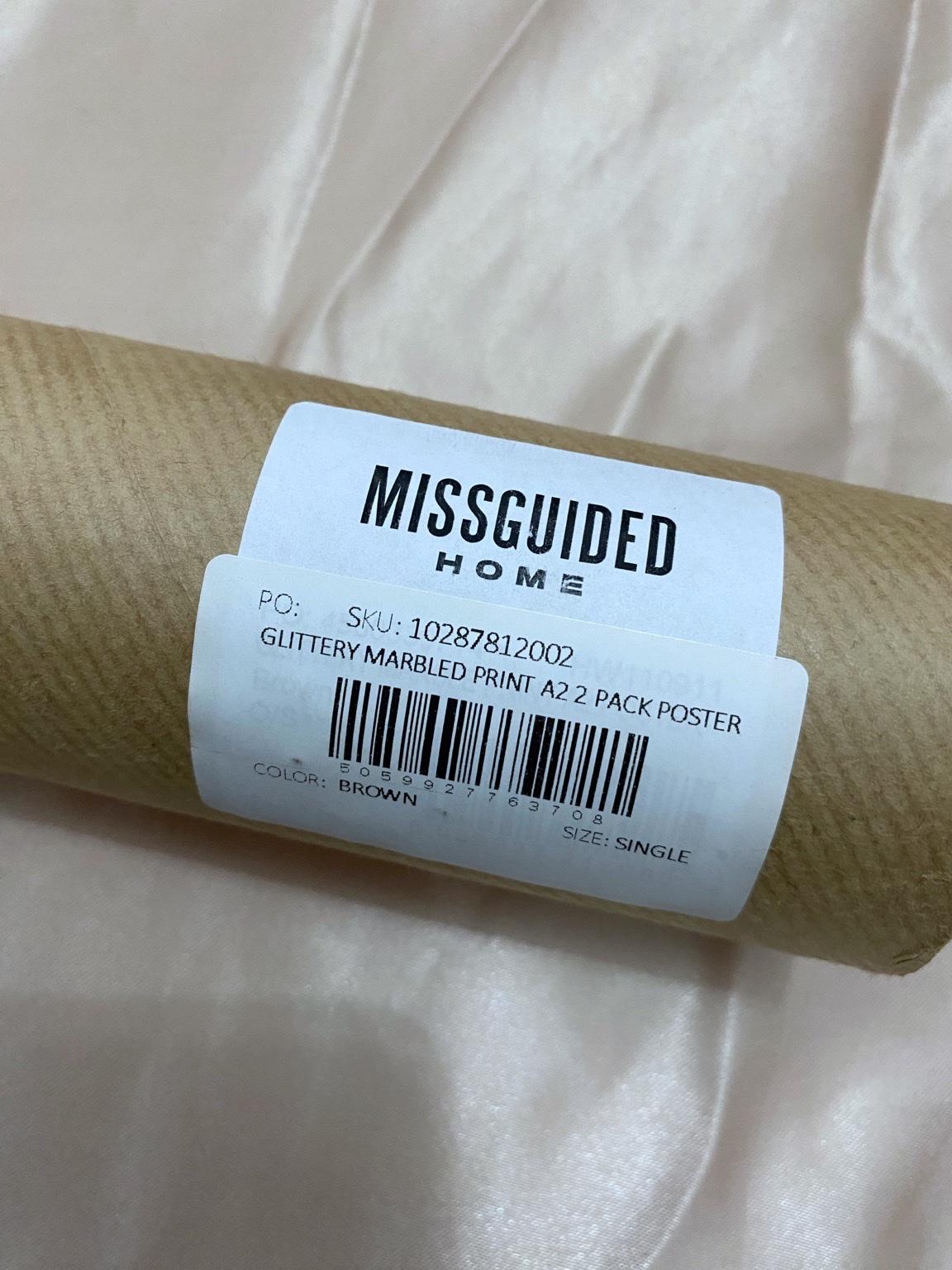 Missguided set of two marble design posters in SW11 Wandsworth for £13. ...