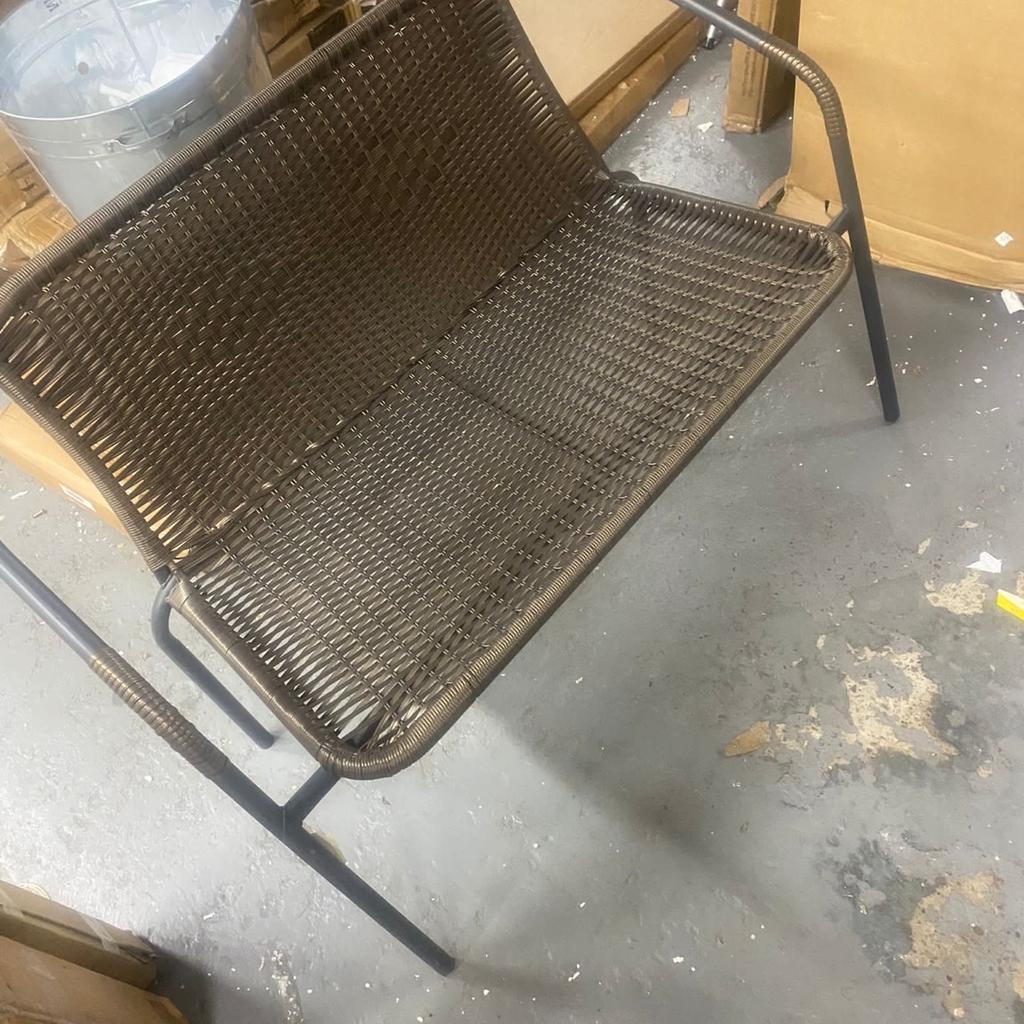 2 Seater Steel & Wicker Effect Garden Bench in CV3 Coventry for £39.99 ...