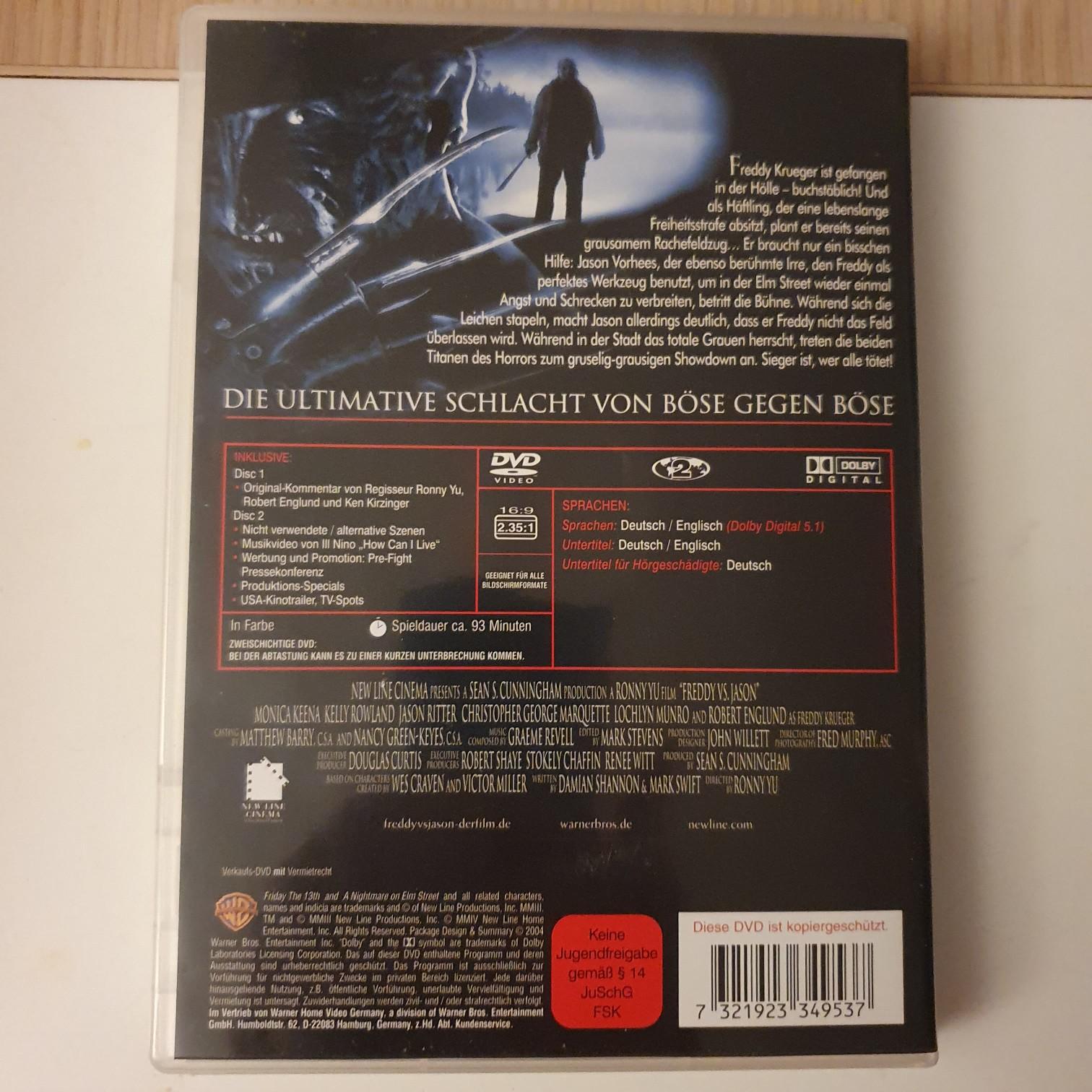 DVD : Freddy vs. Jason ( 2 Disc Edition ) in 39104 Magdeburg für € 4,00 ...