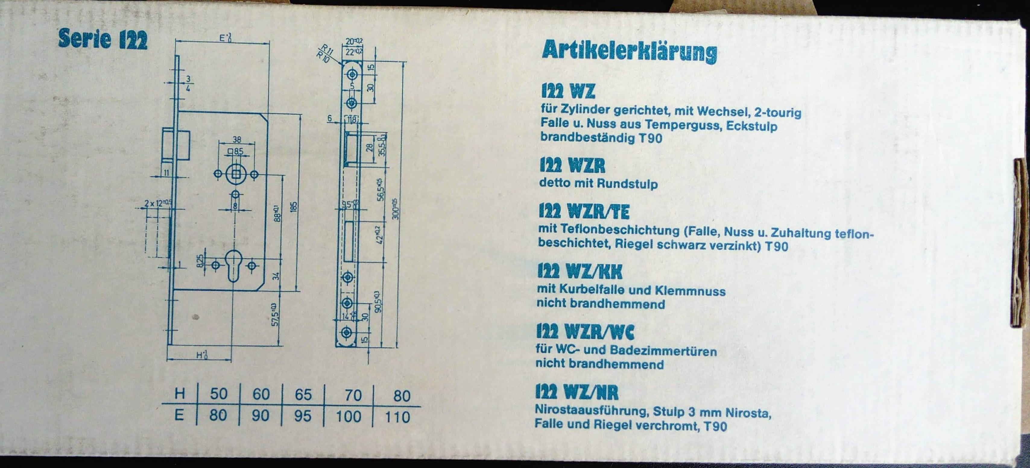 GEGE Türschloss 90mm für rechte Tür NEU IIIa in 2123 Gemeinde ...