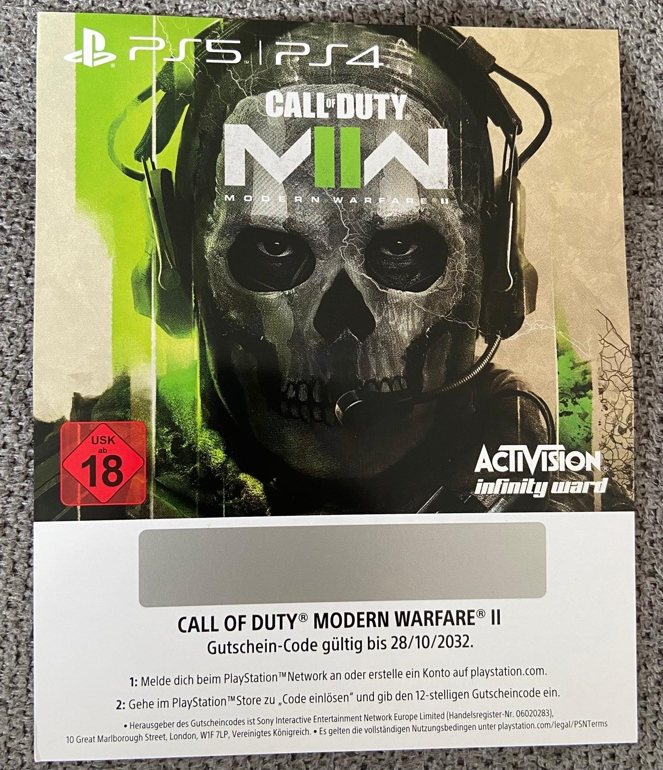 Call of Duty: Modern Warfare 2 (PS5) Code in 98631 Wolfmannshausen für ...