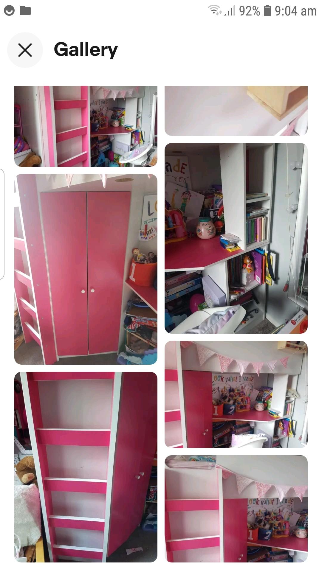 Girls pink high sleeper bed with mattress in NG16 Ashfield für 80,00 ...