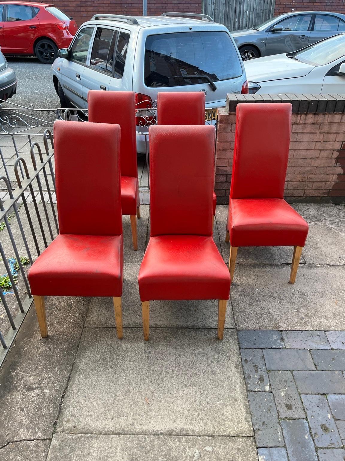 5 lovely red leather dining chairs in B44 Birmingham for £85.00 for ...