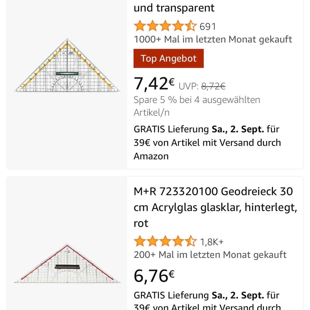 Geometrie Lineal Geodreieck Set 30 cm in 6845 Hohenems für € 5,00 zum ...