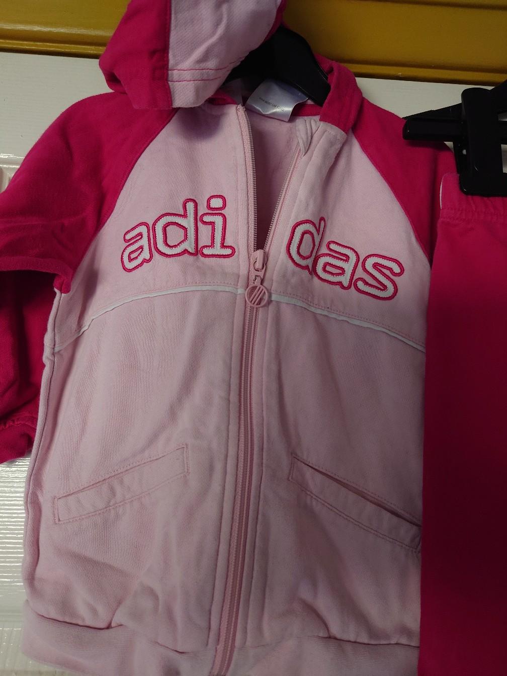 Girls pink Adidas tracksuit size 1-2 years in LE11 Charnwood for £5.00 ...