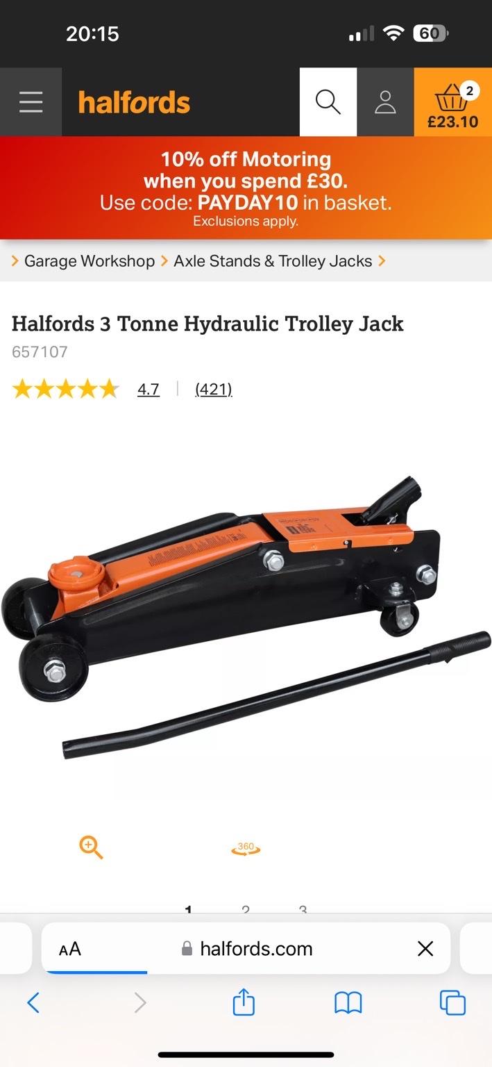 Halfords trolley jack with 2 axle stands in B42 Birmingham für 50,00 ...