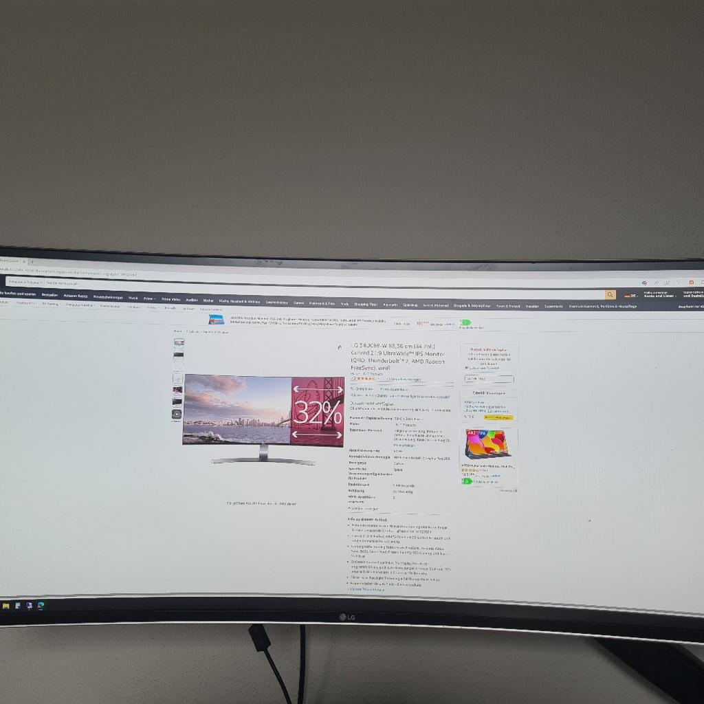 LG 34" Bildschirm Curved Ultrawide TFT-LCD in 6336 Langkampfen für 180 ...