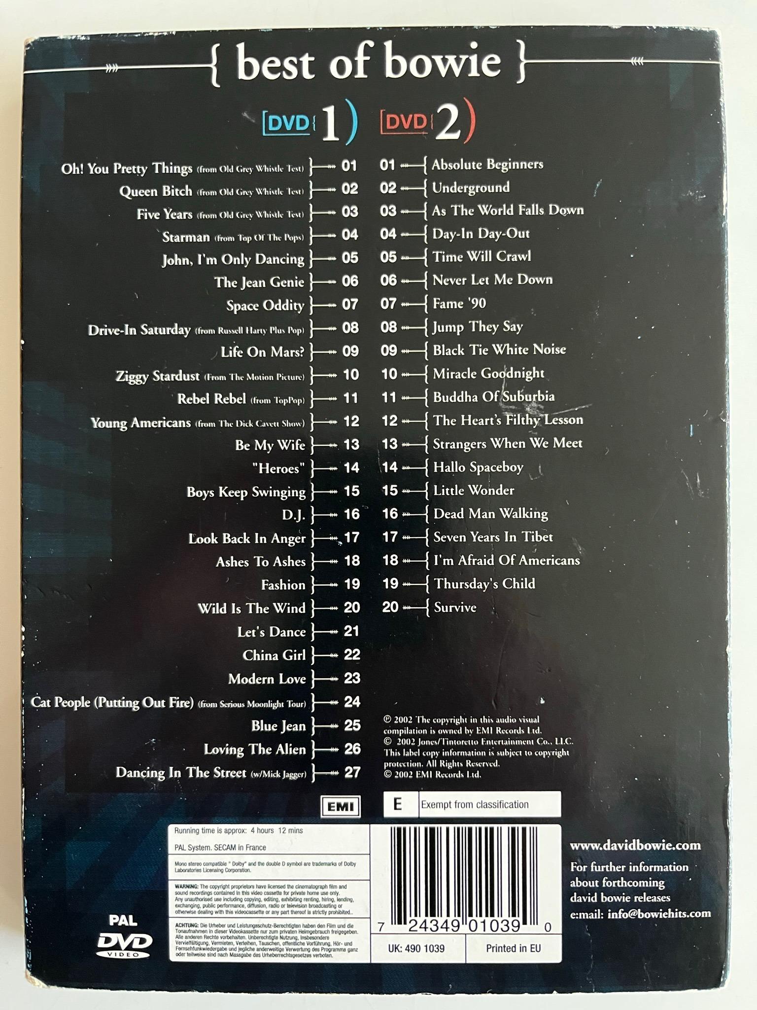 THE BEST OF BOWIE (EMI 2-DISC DVD, 2002) in YO13 Dale für 2,47 £ zum Verkauf | Shpock DE