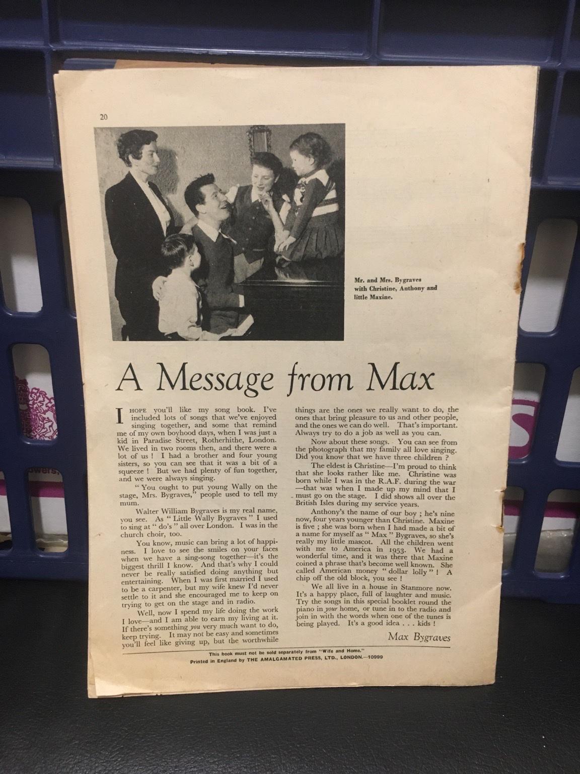 Max Bygraves - Sheet music in PR5 Ribble für 5,00 £ zum Verkauf | Shpock DE