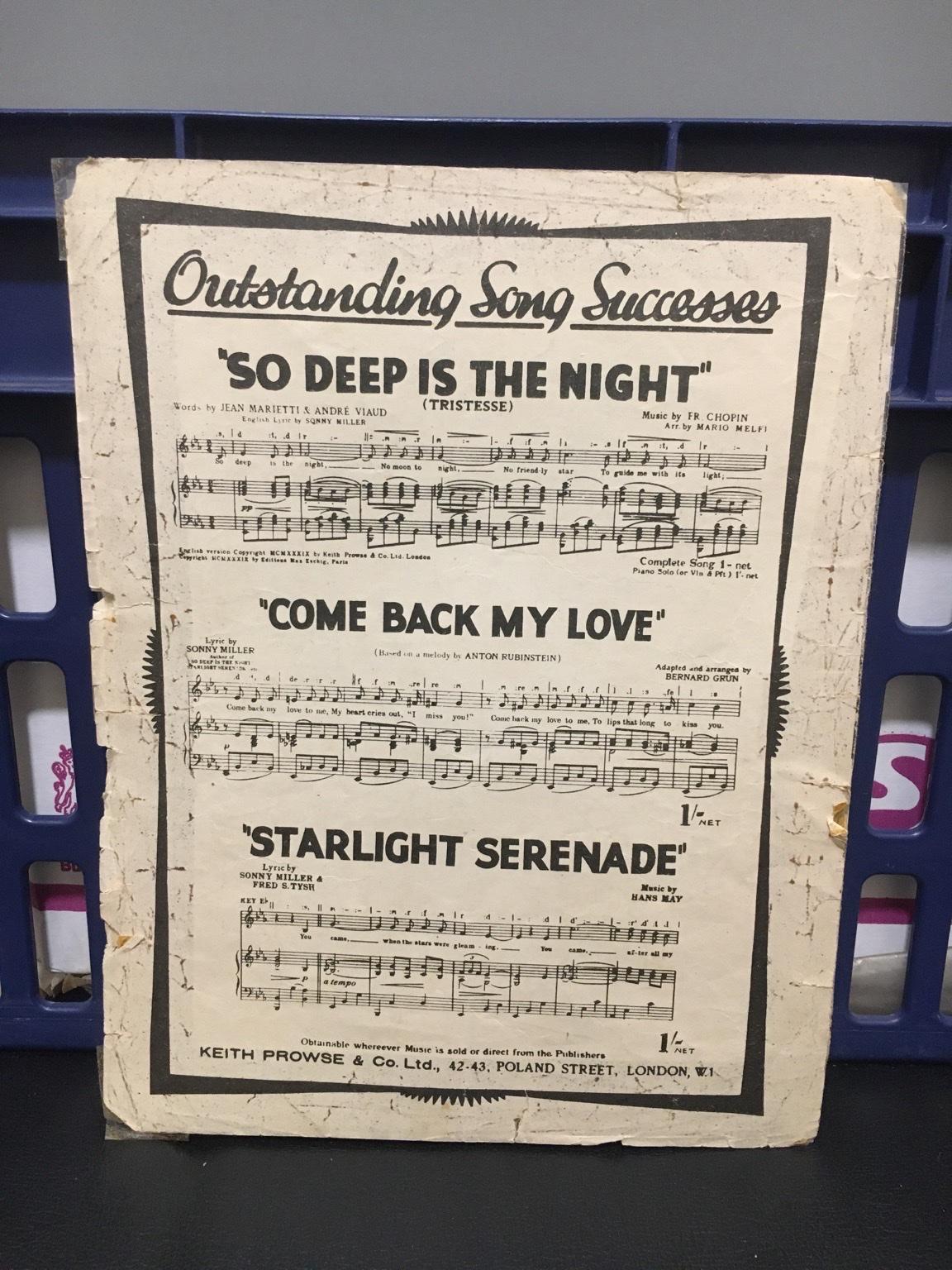 So deep is the night - Sheet music in PR5 Ribble für 1,00 £ zum Verkauf ...