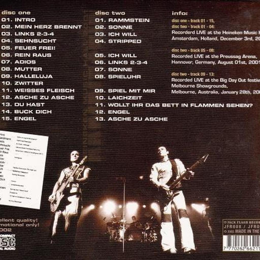 Rammstein CD Heineken Music Hall Amsterdam in 5020 Salzburg für € 33,00 ...