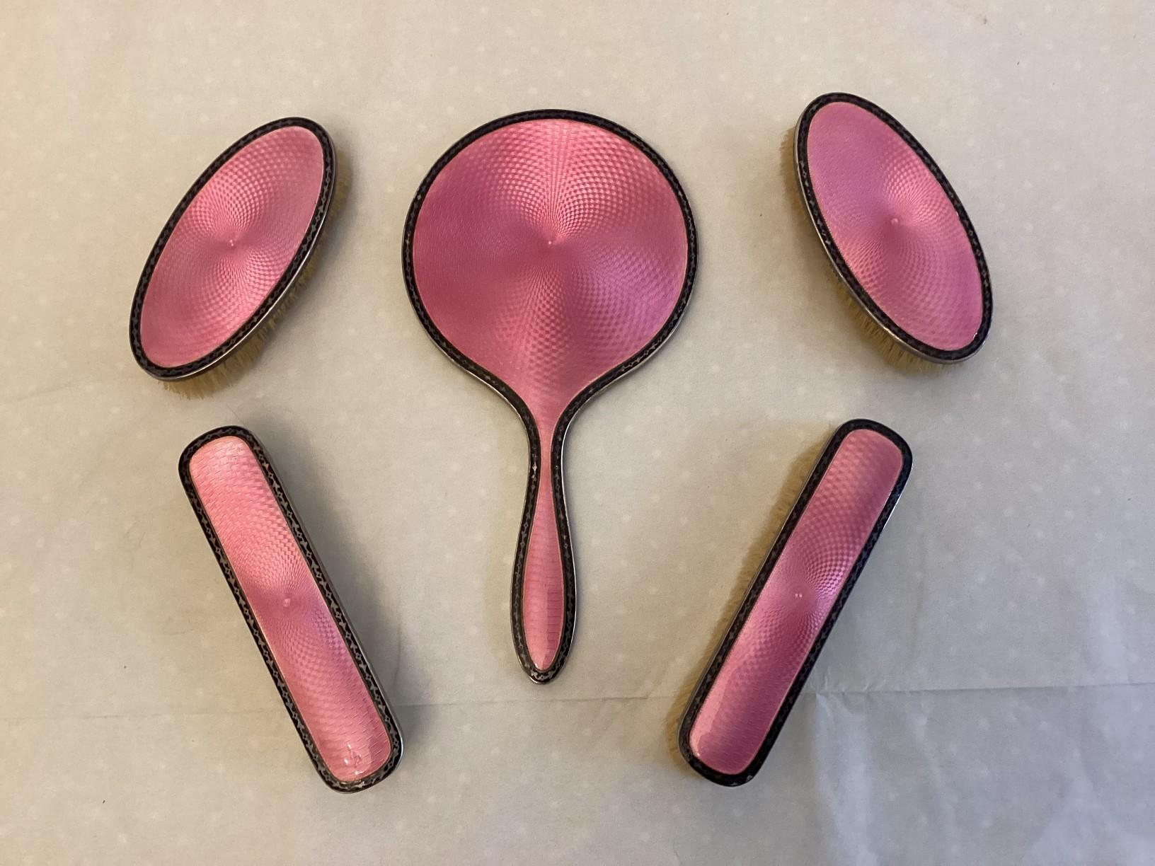 ART DECO SILVER & PINK ENAMEL VANITY SET. in CR0 London for £95.00 for ...